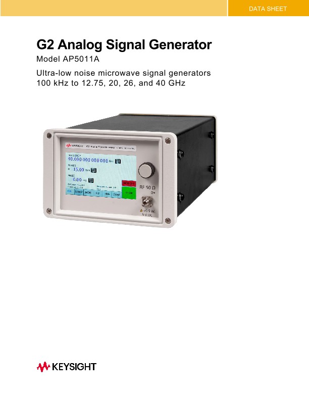 G2 Analog Signal Generator Model AP5011A PDF Asset Page | Keysight